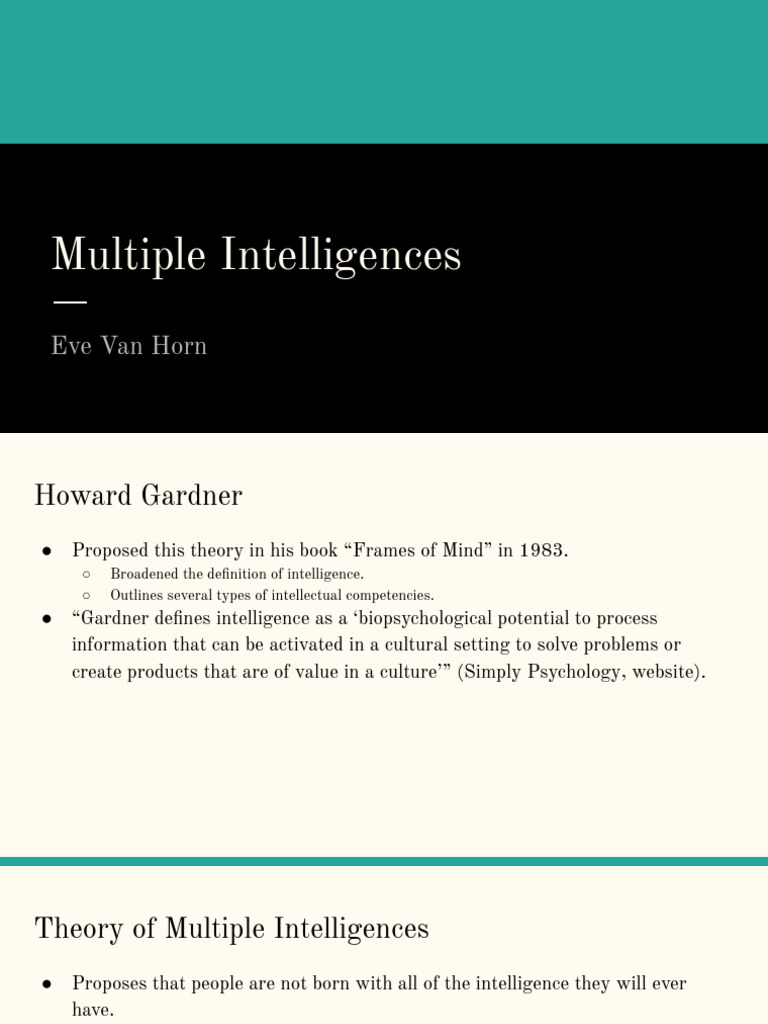 Understanding Multiple Intelligences | PDF