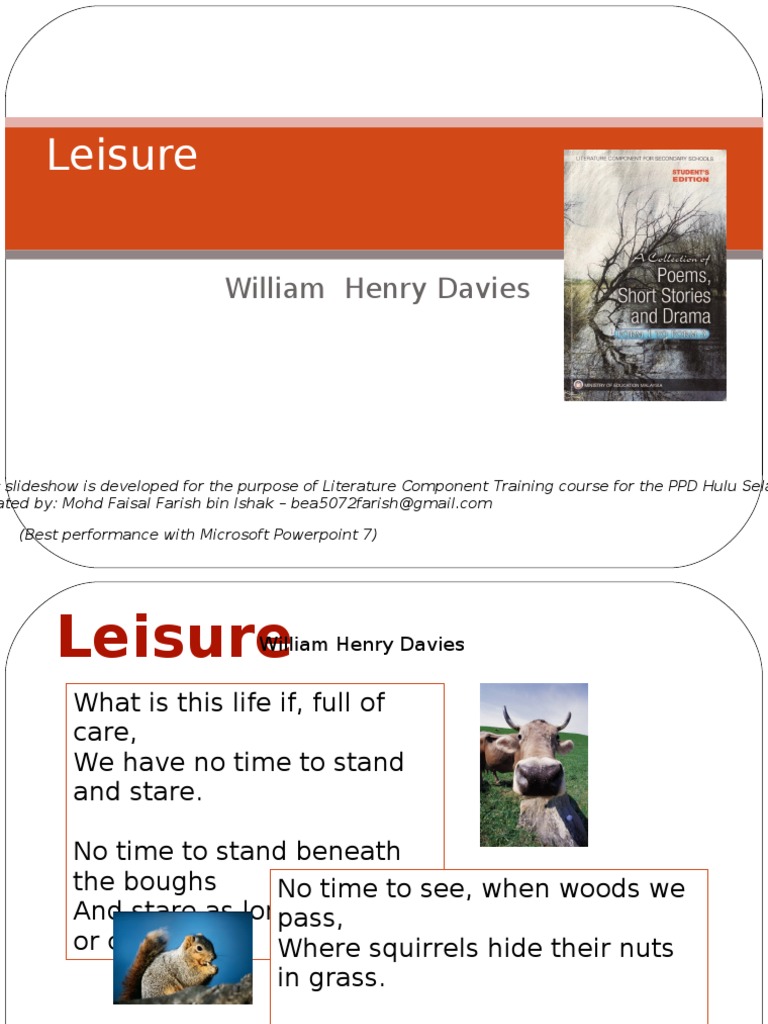 Leisure (Poem) Poem Included | PDF | Poetry