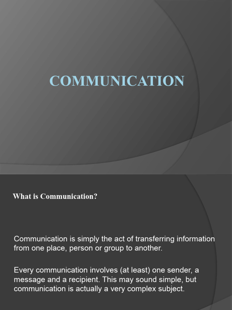 COMMUNICATION | Download Free PDF | Communication | Code