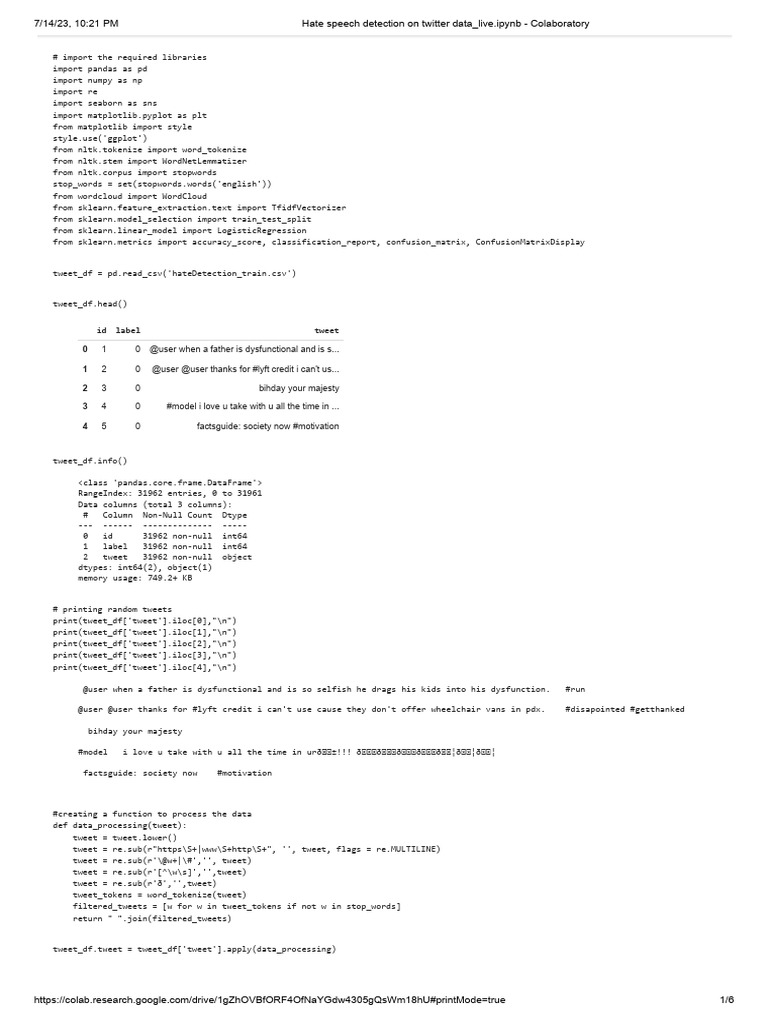 Hate Speech Detection Pdf Accuracy And Precision Applied Statistics