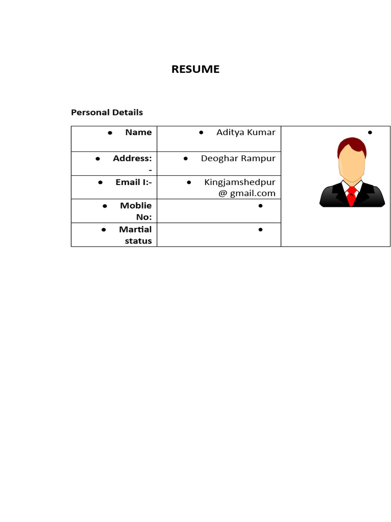 Resume: Personal Details | PDF