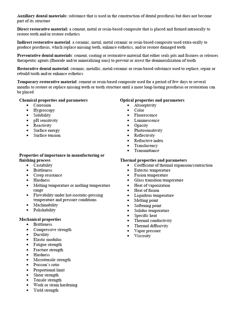 Dental Materials | PDF | Corrosion | Color