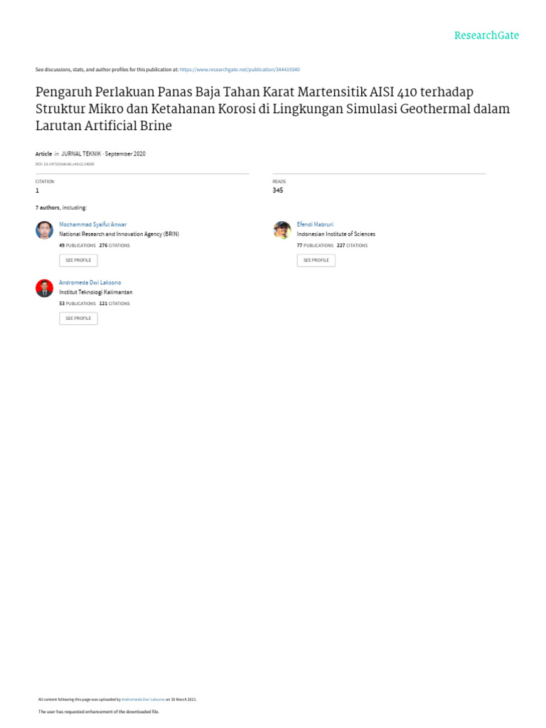 20 Pengaruh Perlakuan Panas Baja Tahan Karat Martensitik AISI410 Terhadap Stru | PDF | Teknologi ...