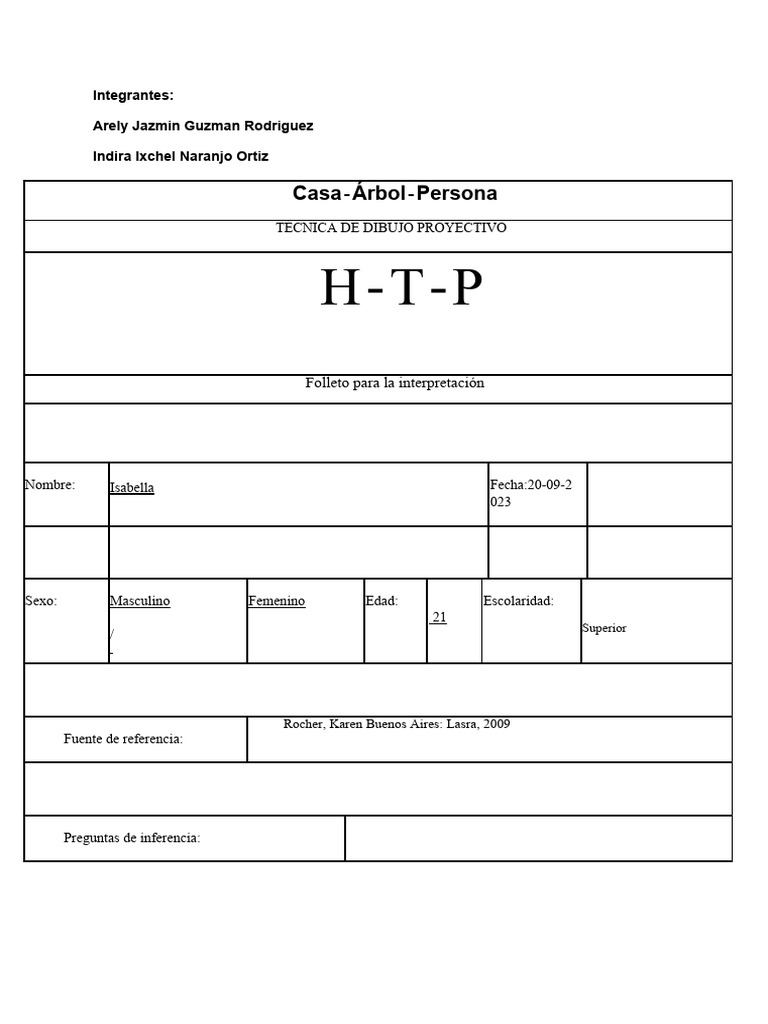 Interpretación de HTP - 1 | PDF | Medicina CLINICA