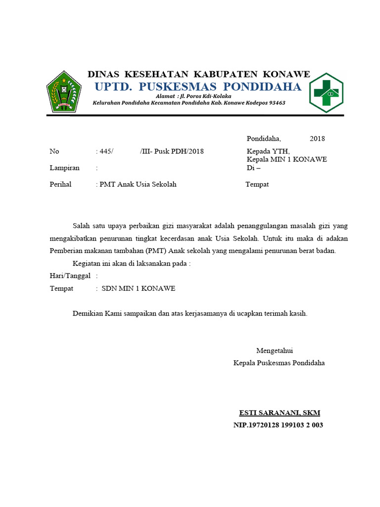 SURAT PMT ANAK SEKOLAH | PDF