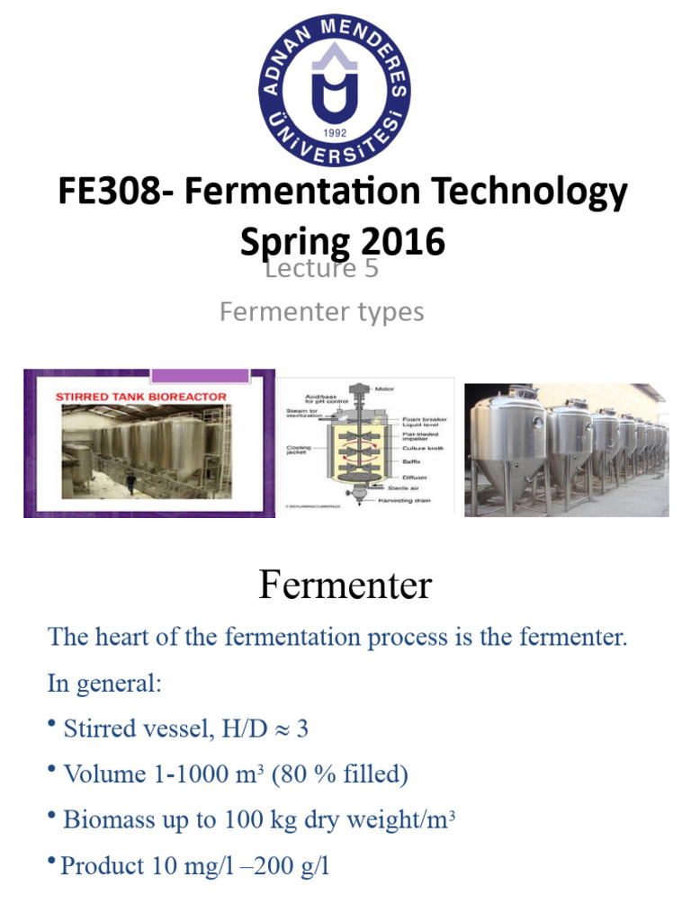 Lecture 5 Fermenter Types and Microbial Gowth Kinetics 1 1459529119 ...