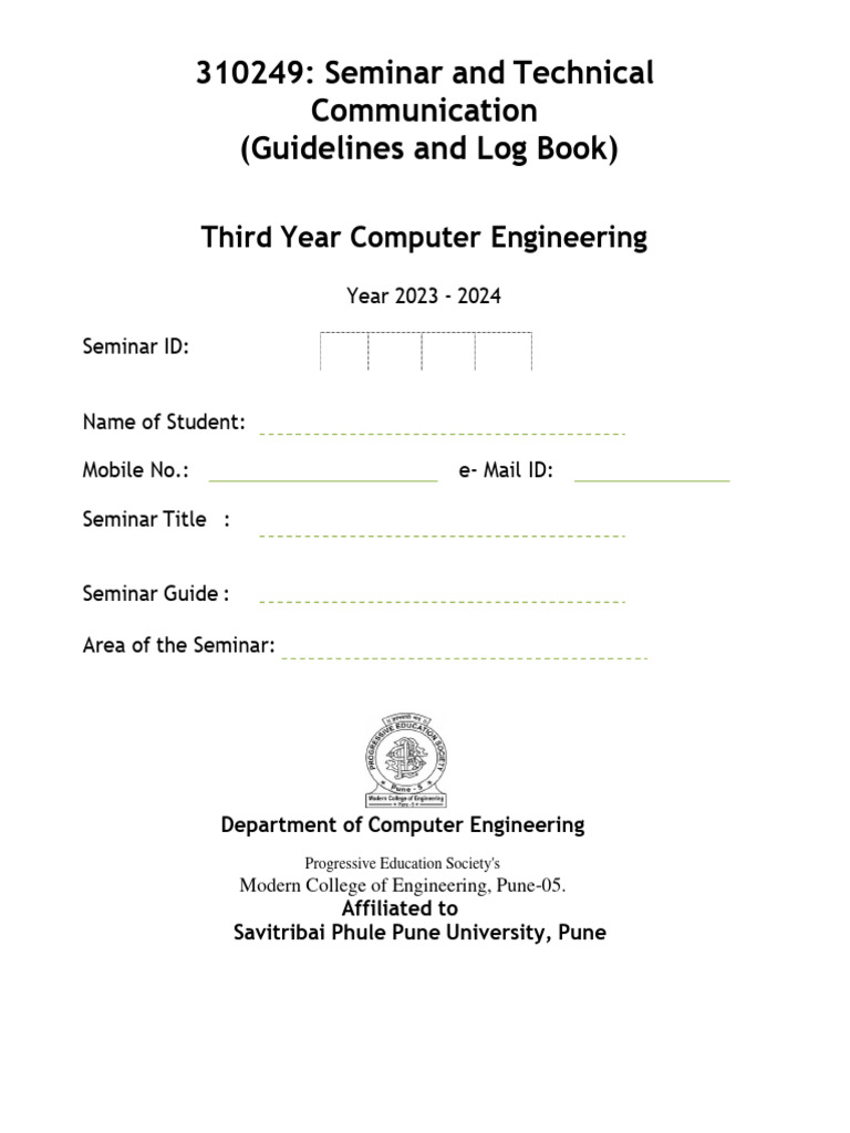 Seminar Logbook Format | Download Free PDF | Learning | Methodology
