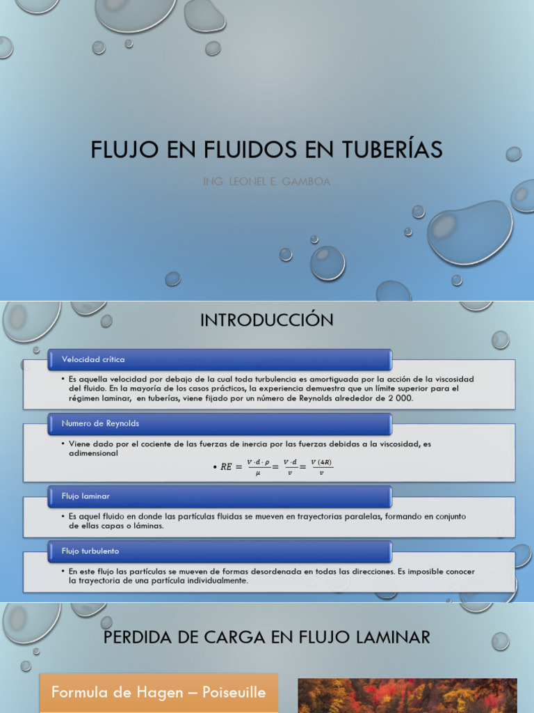 Flujo de Fluidos en Tuberías | PDF | Numero Reynolds | Ingeniería Química