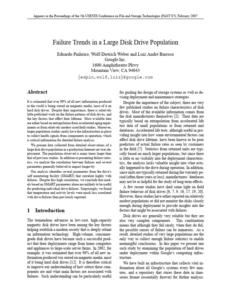 Disk Failures | Download Free PDF | Hard Disk Drive | Databases