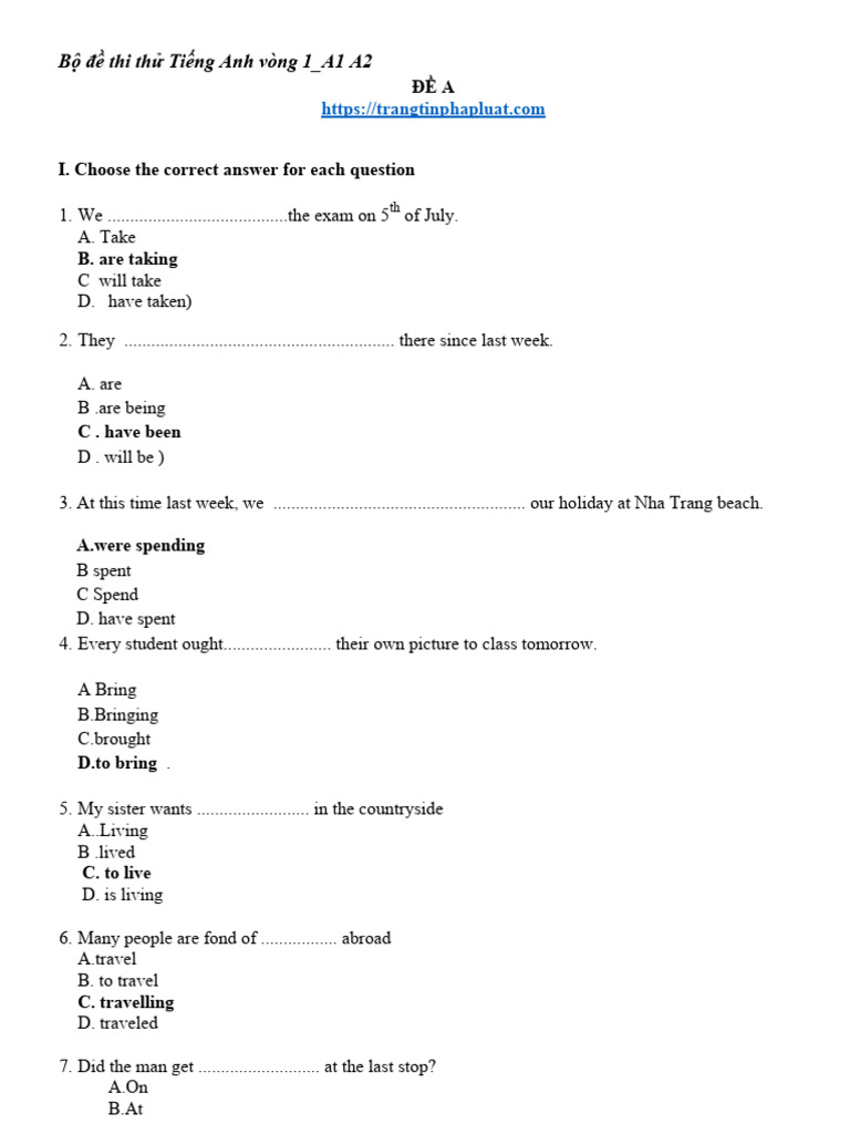 De Thi Thu A1-A2 de A | PDF