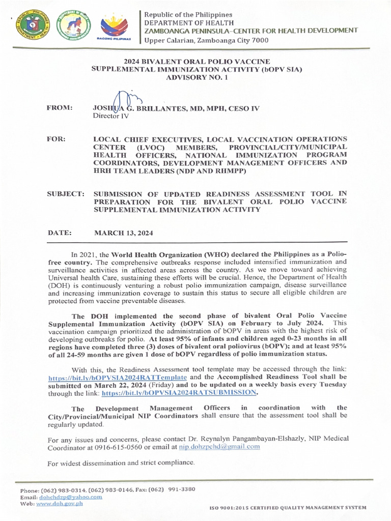 2024 bOPV SIA Advisory No. 1 Re Submission of Updated Readiness ...