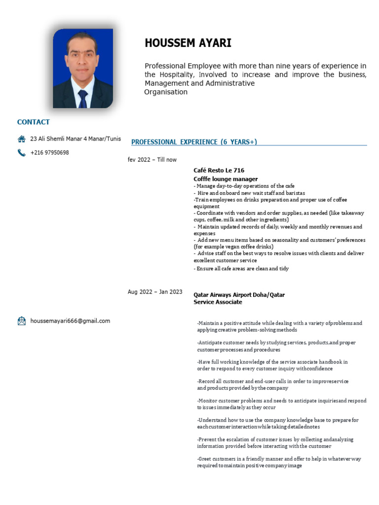 Houssem Ayari Documents | PDF | Restaurants | Business