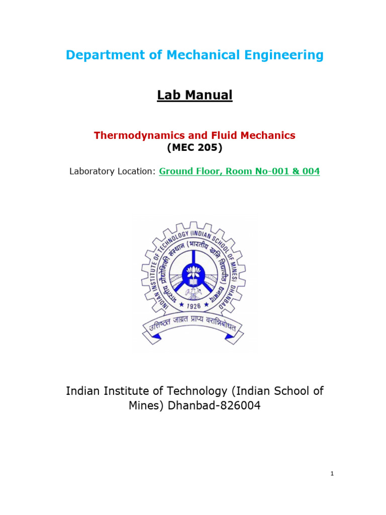 MEC 205 Thermodynamics and Fluid Lab | PDF | Internal Combustion Engine ...