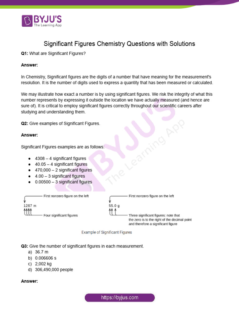 Significant Figures Questions | PDF | Significant Figures | Numbers