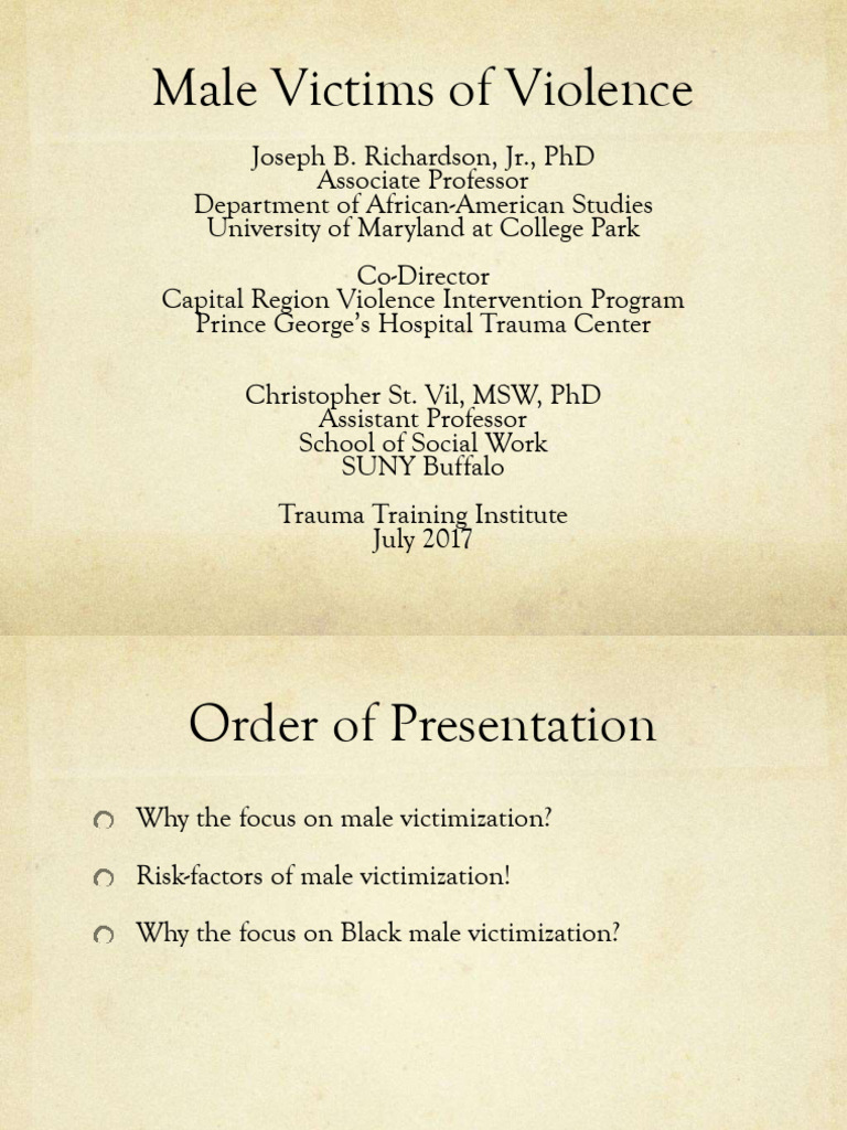July 13 - Session One - Working With Male Victims of Violence | PDF ...