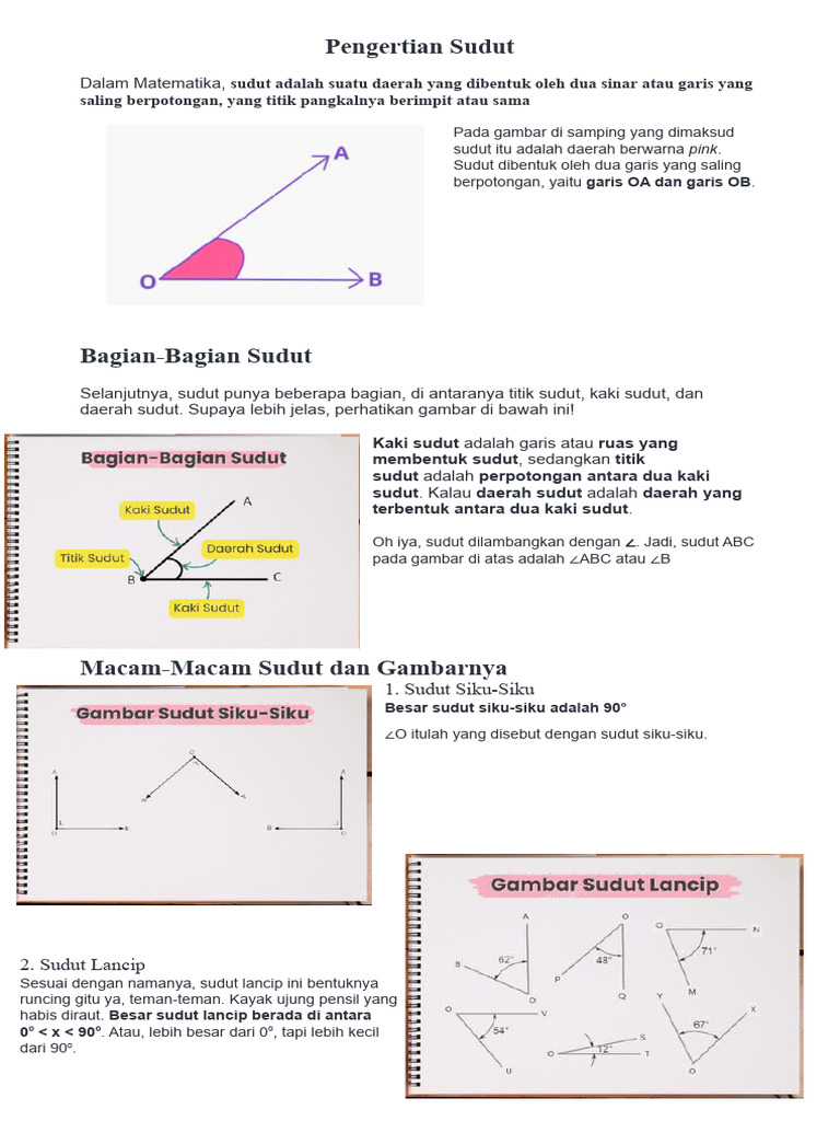 Pengertian dan Macam-Macam Sudut | PDF