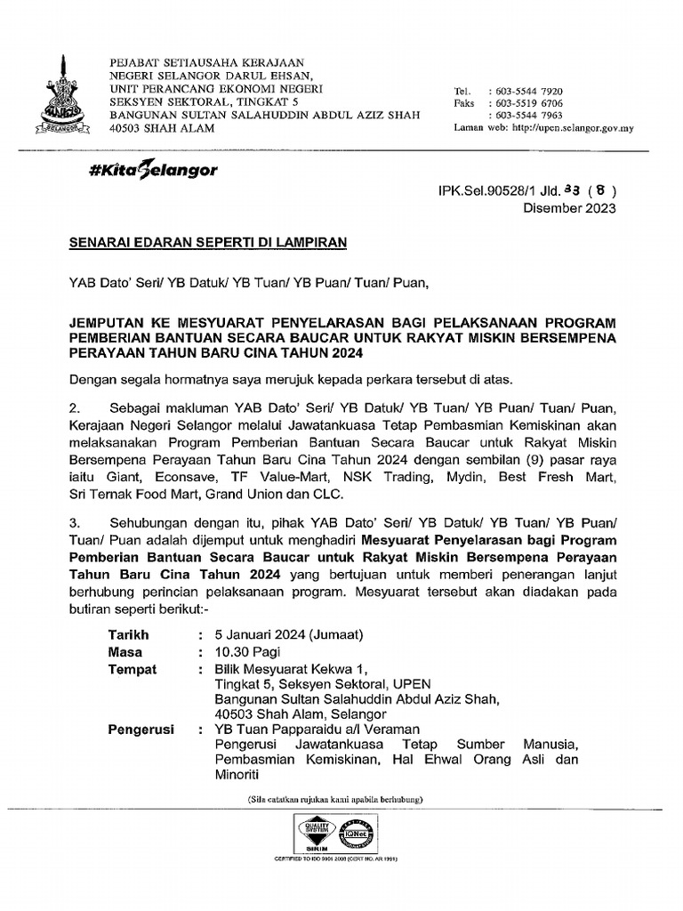 Surat Jemputan Mesyuarat Program Jom Shopping Tahun Baru Cina 2024 (Dun ...