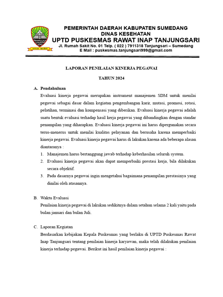 Laporan Kinerja Pegawai | PDF