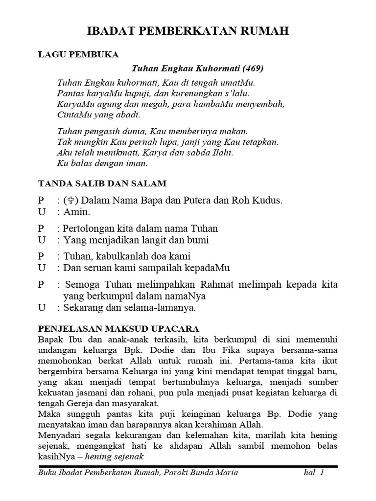 IBADAT SABDA PEMBERKATAN RUMAH - Komplit | PDF