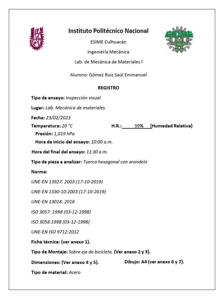 Registro Tuerca Con Arandela | PDF | Arandela (Hardware) | Tornillo