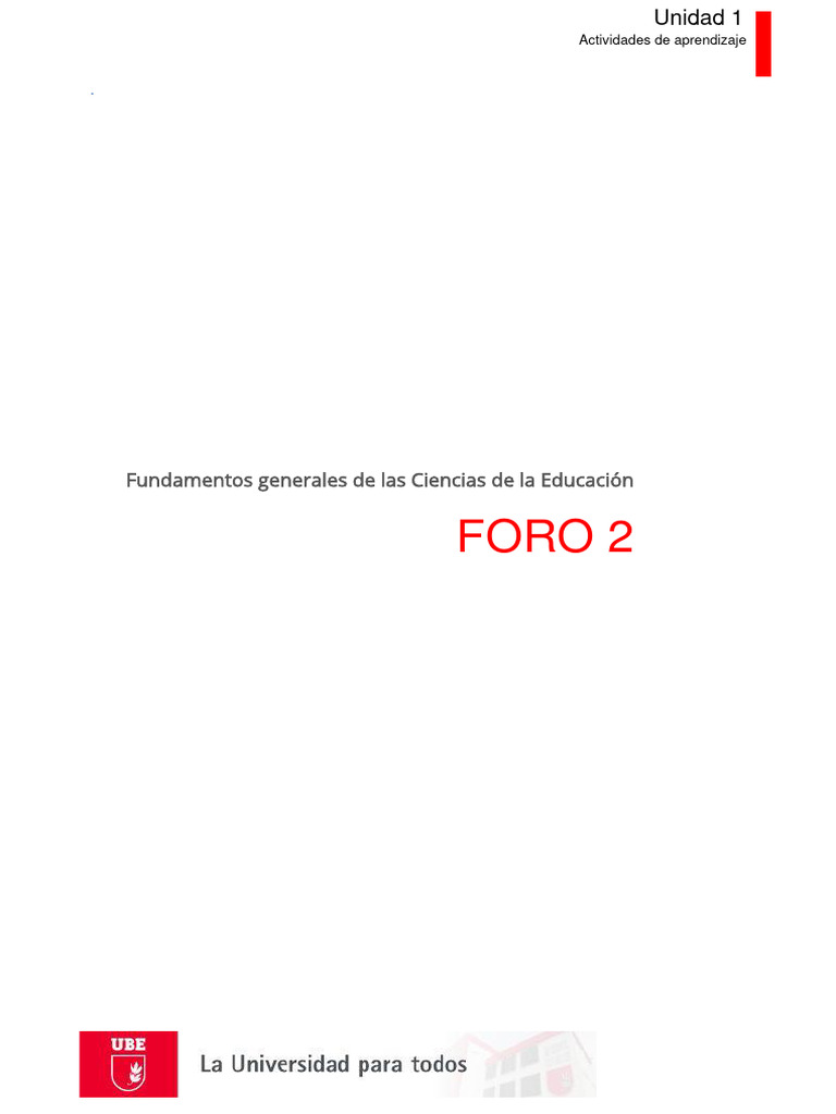 Foro 2 Unidad 1 | PDF | Multilingüismo | Educación de la primera infancia