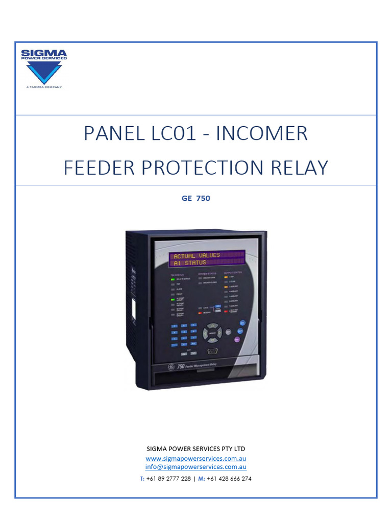 LC01 Incomer | Download Free PDF | Electrical Substation | Relay