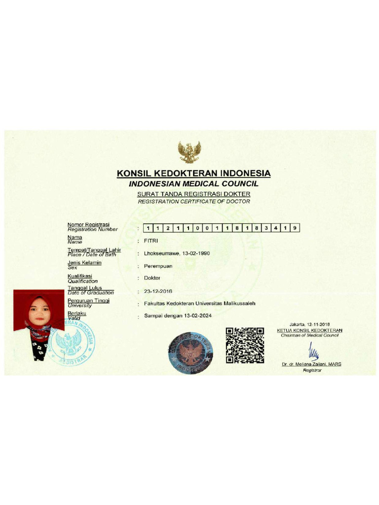 Surat Tanda Registrasi Dokter - Page-0001 | PDF
