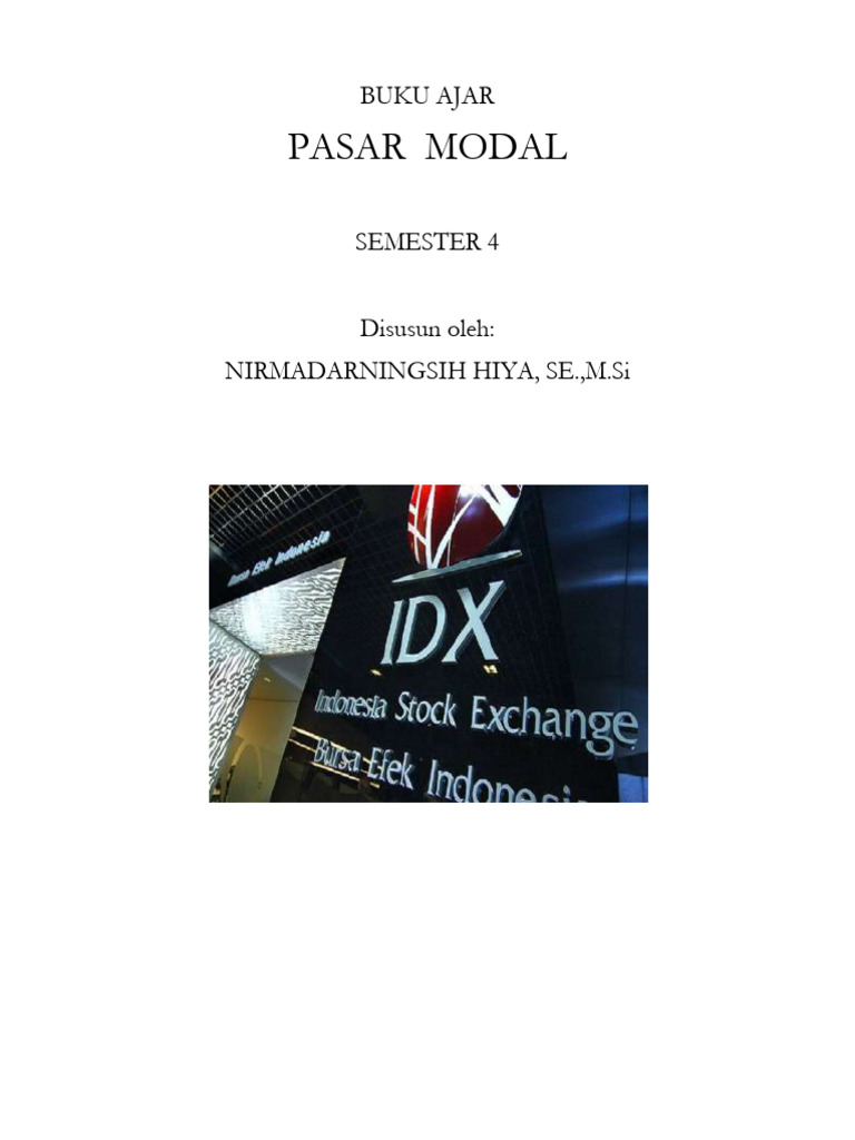 Diktat-Buku Ajar Pasar Modal Sem - IV Ta.20023-2024 | PDF