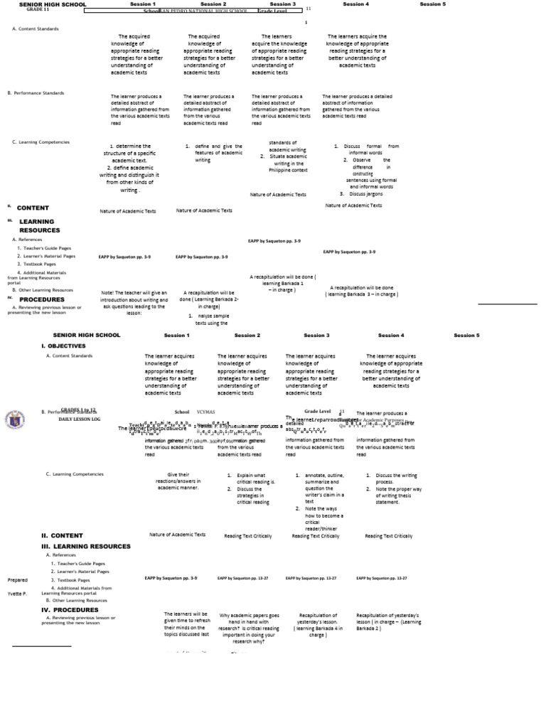 DLL Eapp Compilation | PDF | Learning | Lesson Plan