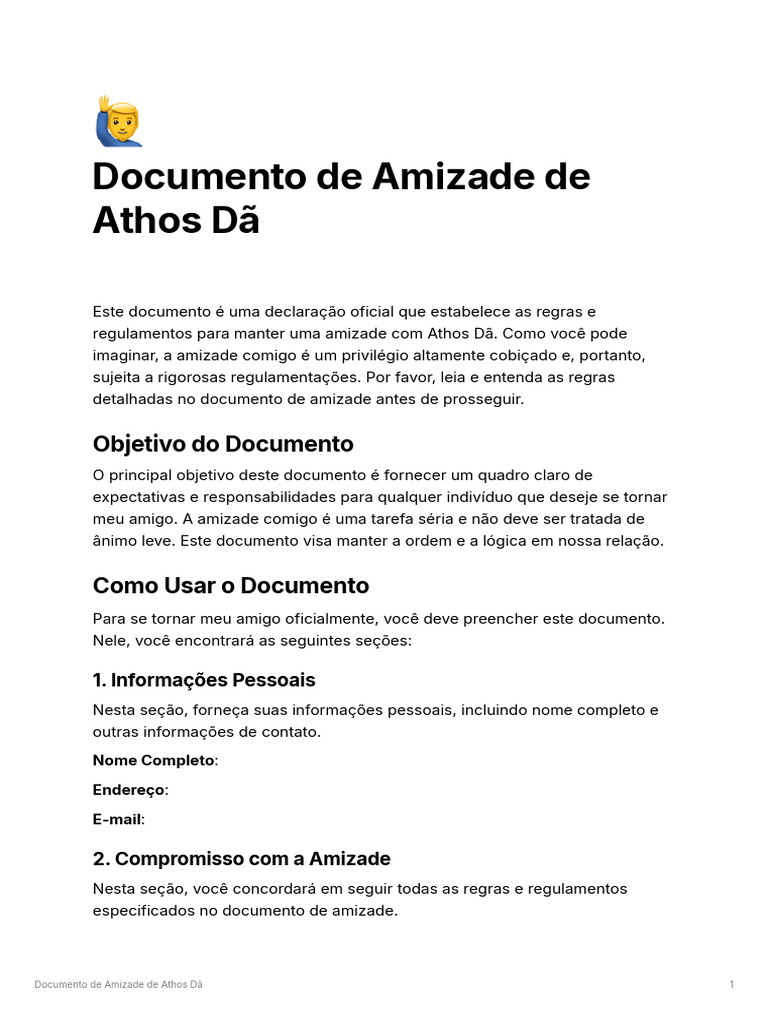 Documento de Amizade de Athos Dã | PDF | Amizade | Psicologia Social