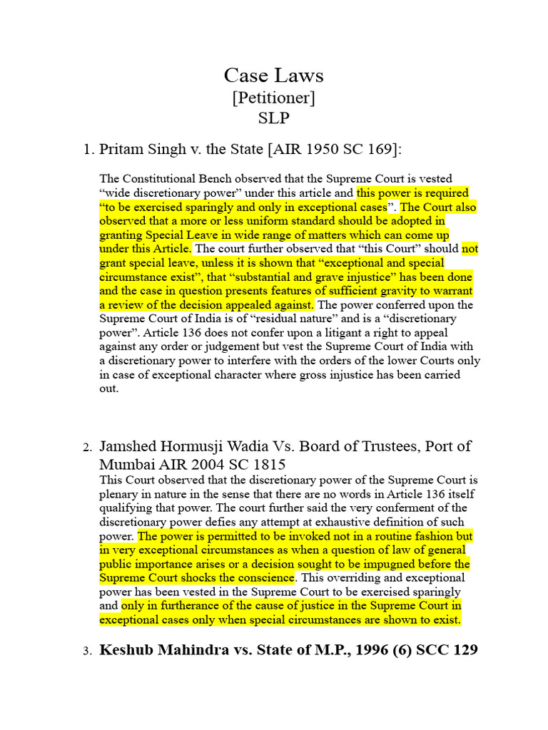 Case Laws | PDF | Judgment (Law) | Supreme Court Of The United States