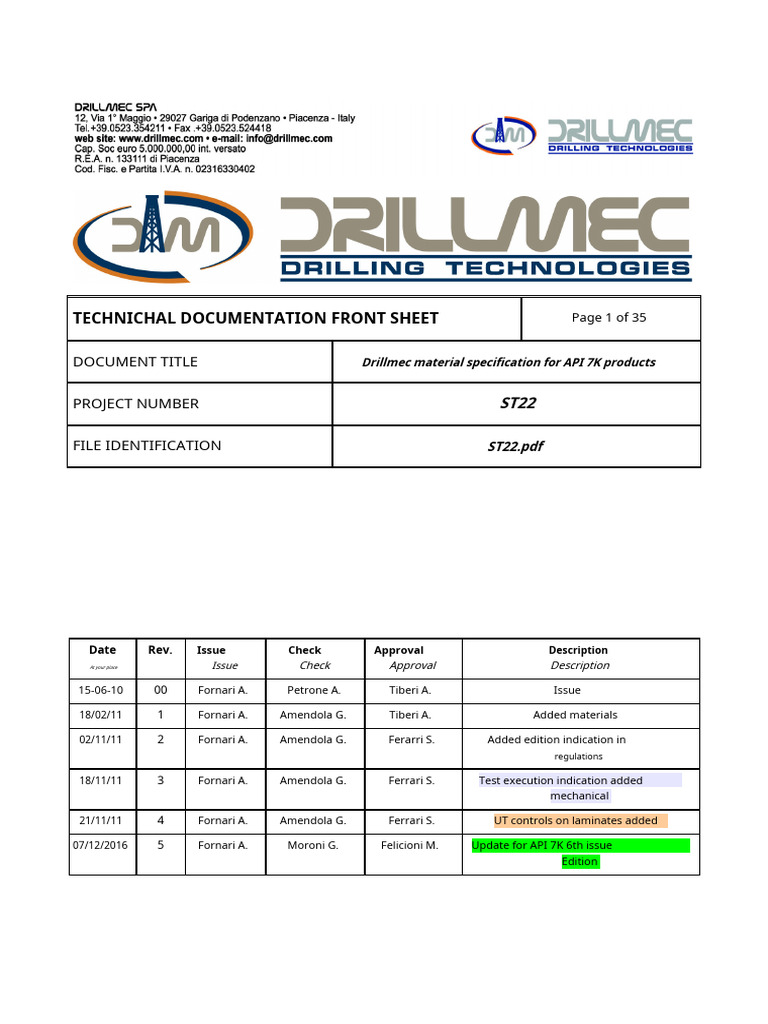 ST 22 Rev.5 Specifica API 7K Parte 1.it - en | PDF | Heat Treating ...