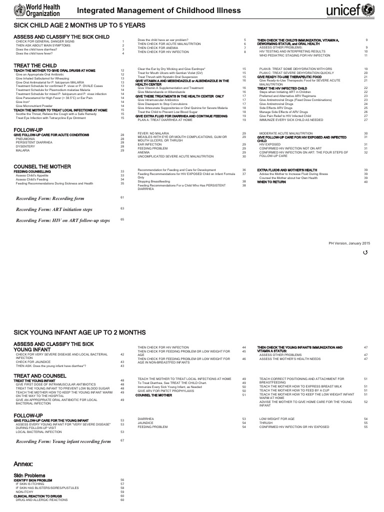 IMCI Chart Booklet 2015 | PDF