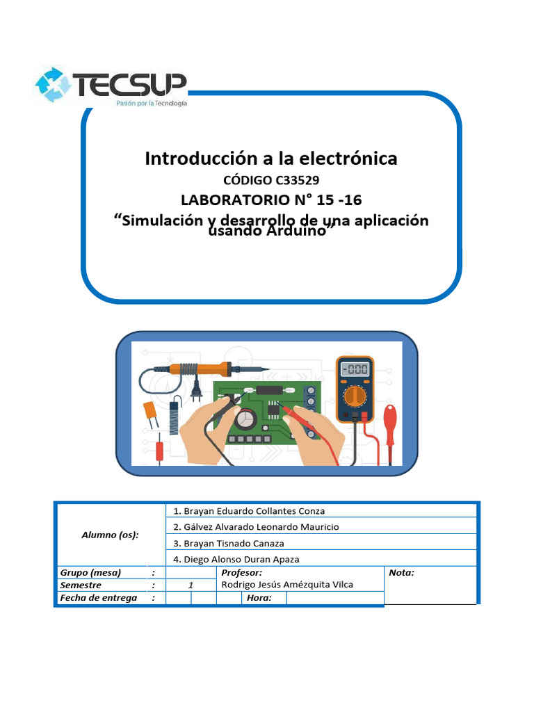Lab.15, 16 - Simulacion y Desarrollo de Una Aplicacion Usando Arduino - Grupo 5 | PDF | Arduino ...