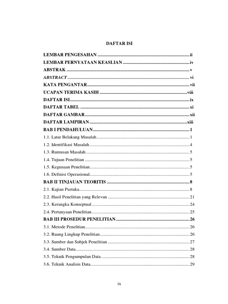 Daftar Isi-Daftar Tabel-Daftar Gambar-Daftar Lampiran | PDF
