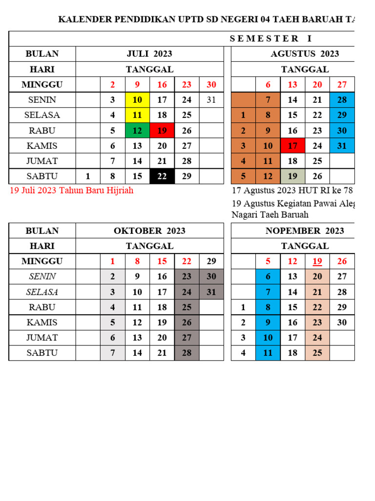 Kalender Pendidikan 2023/2024 | PDF