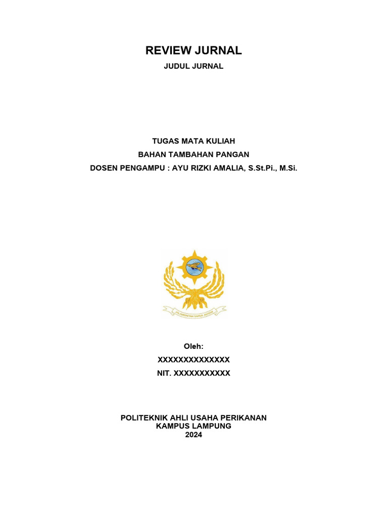 Template Tugas Review Jurnal | PDF