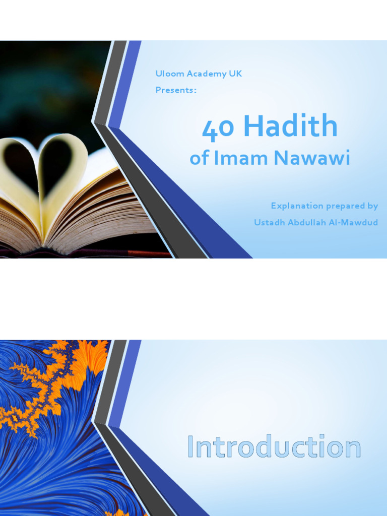40 Hadith Session 1 - Introduction & Hadith 1 Intentions | Download ...