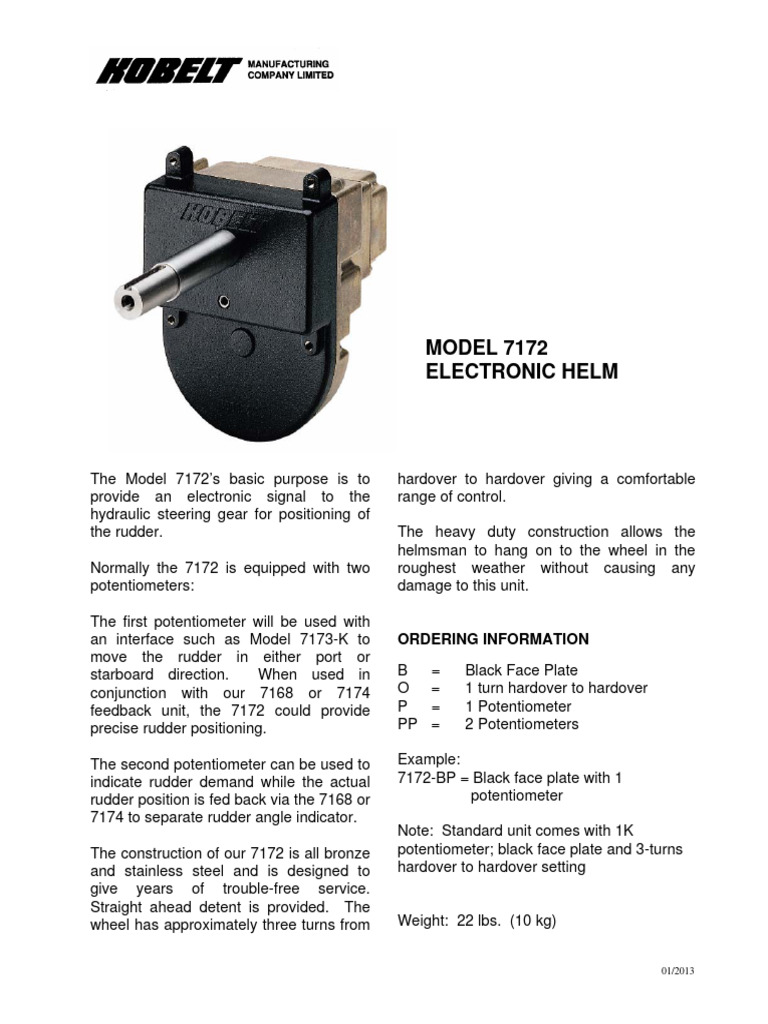 7172 Product Datasheet | Download Free PDF | Rudder | Manufactured Goods