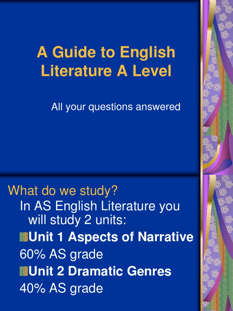 A Guide To English Literature A Level | PDF | Gce Advanced Level ...