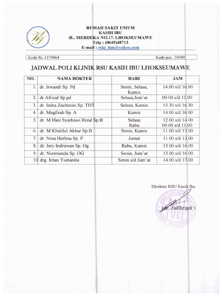 JADWAL POLI | PDF