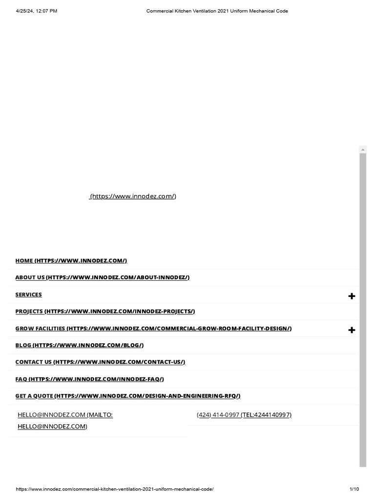 Commercial Kitchen Ventilation 2021 Uniform Mechanical Code | PDF ...