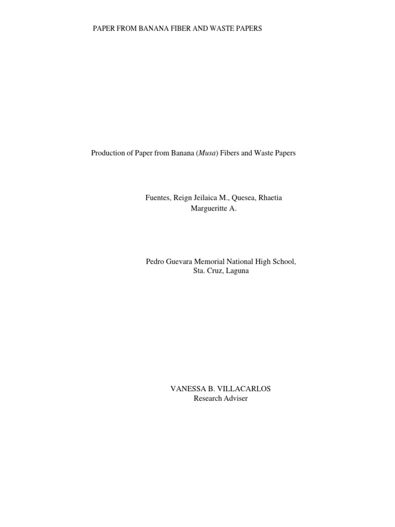 Final Research Compilation Sample | Download Free PDF | Paper | Banana