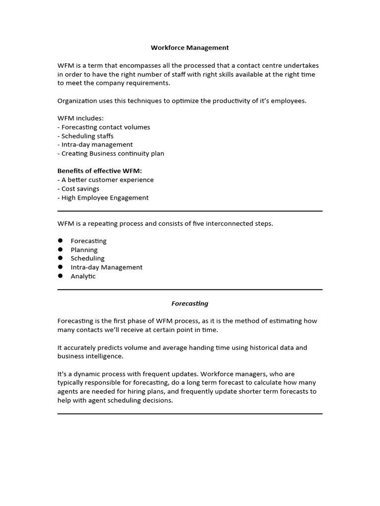 Workforce Management | PDF | Forecasting | Real Time Computing