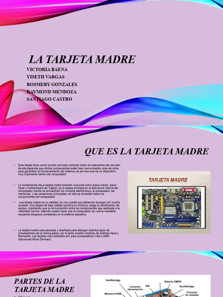 La Tarjeta Madre Pdf Ciencias De La Computación Equipo De Oficina 