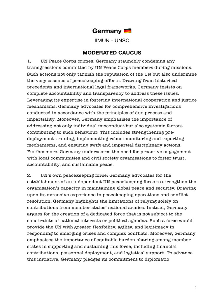 “MODERATED CAUCUS” | PDF | Peacekeeping | United Nations