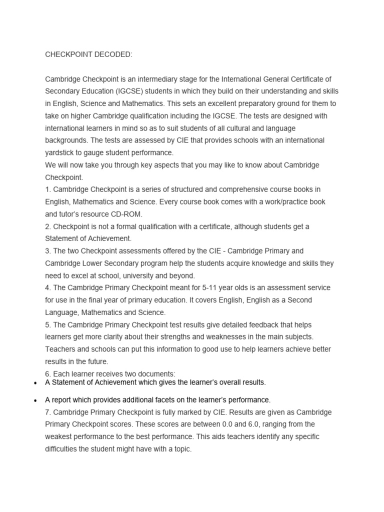 Checkpoint Rules | Download Free PDF | Learning | Cognition