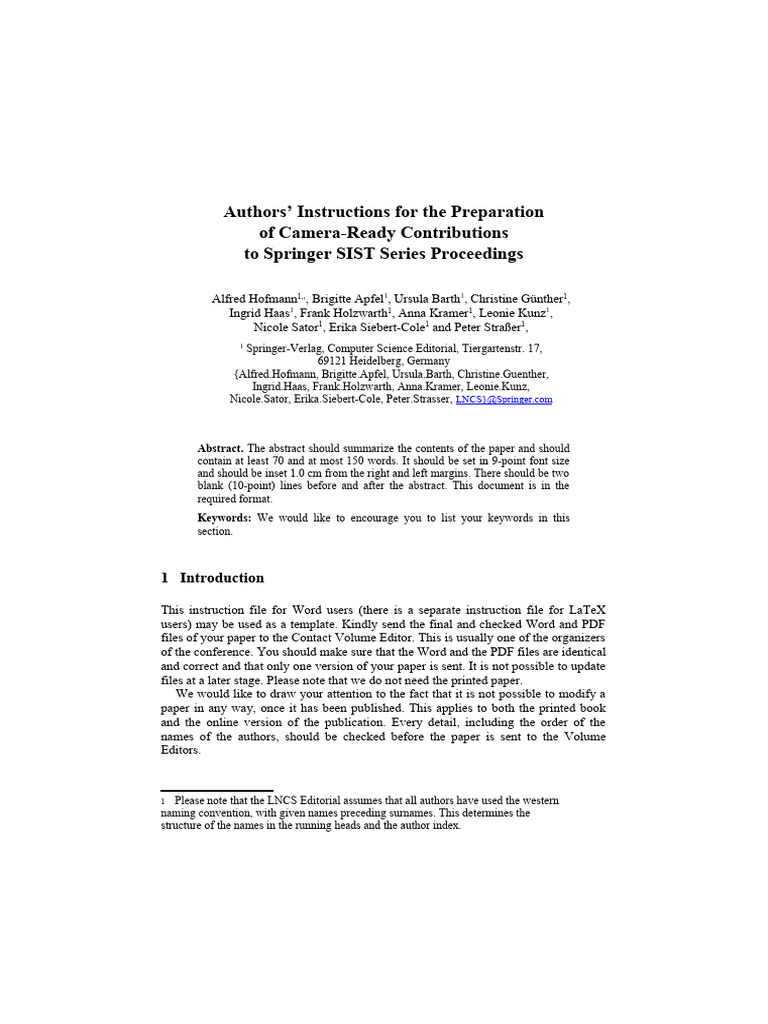 Springer Template | PDF | Typefaces | Note (Typography)