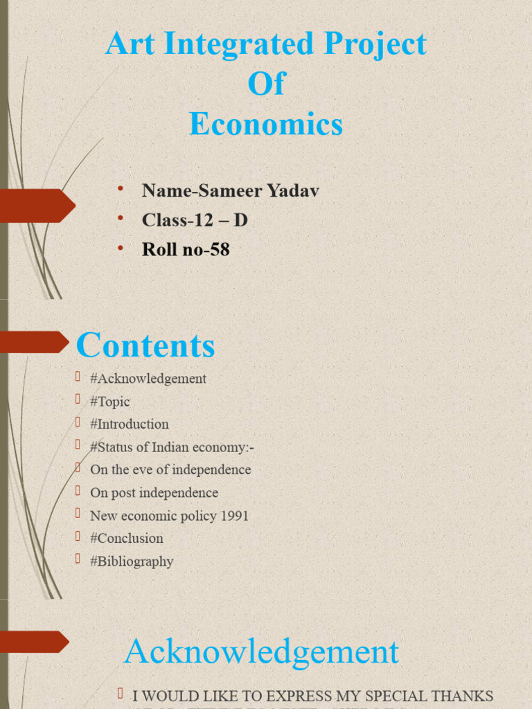 Art Integrated Project of Economicssameer | PDF | Tariff | Globalization