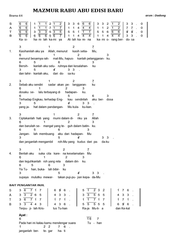 Mazmur Rabu Abu Edisi Baru | PDF